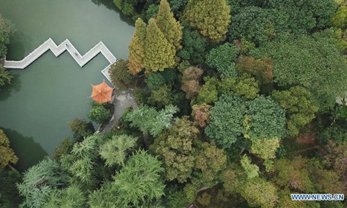Aerial view of Huancheng Park in E China's Anhui - Global Times