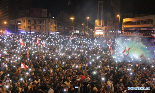 Lebanon's protests continue awaiting PM's economic plan - Global Times