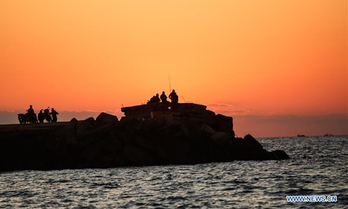 Sunset scenery in northern Gaza Strip town - Global Times