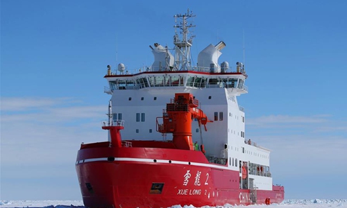 China's polar icebreakers Xuelong, Xuelong 2 sail in Antarctica water ...