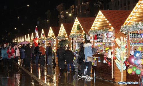 Decorations for upcoming Christmas in Tashkent, Uzbekistan - Global Times