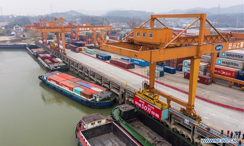 Container terminal of Huzhou Port in east China's Zhejiang - Global Times