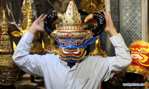 Local artisan creates character masks for Myanmar version of Sanskrit ...