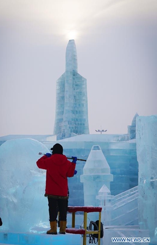 34th Harbin Int'l Ice Sculpture Competition held in NE China - Global Times