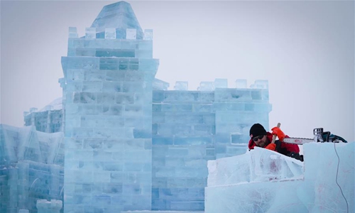 34th Harbin Int'l Ice Sculpture Competition held in NE China - Global Times