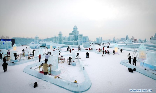 34th Harbin Int'l Ice Sculpture Competition held in NE China - Global Times