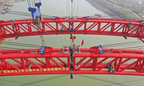 Main arch ribs of Third Pingnan Bridge closes in China's Guangxi ...