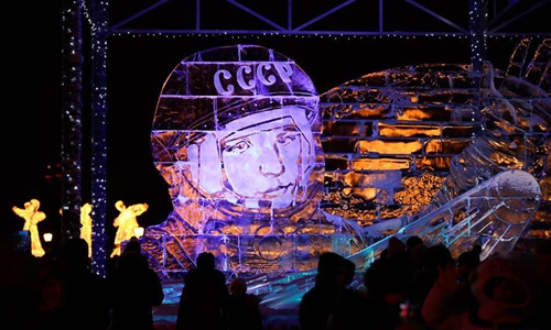 Ice sculptures presented at Ice Moscow festival in Russia - Global Times