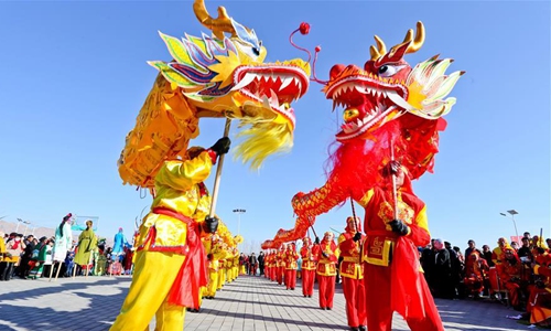"Shehuo" performance team rehearse for Chinese Spring Festival in China ...