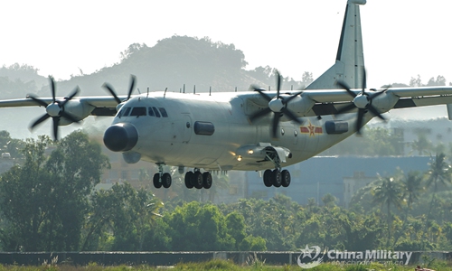 Naval special mission aircraft take off - Global Times