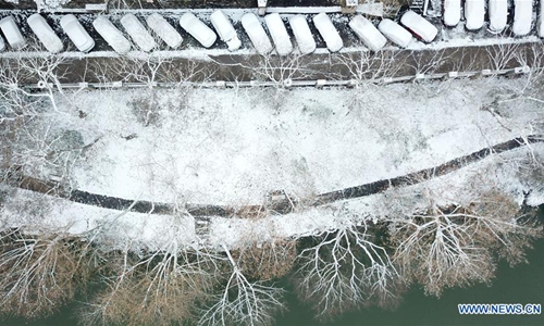 Snow view at Huancheng Park in Hefei - Global Times