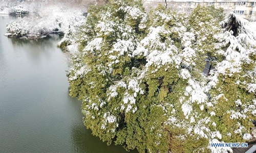 Snow view at Huancheng Park in Hefei - Global Times