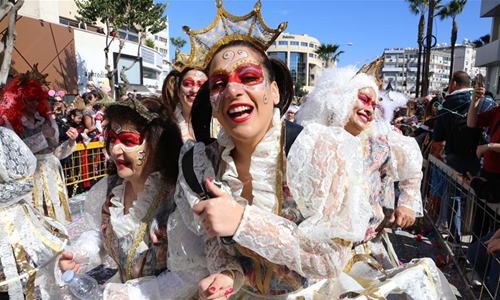 Highlights of traditional Limassol Carnival parade - Global Times