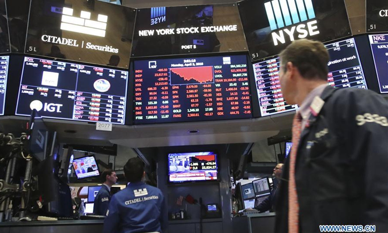 US stocks plunge 7% triggering 15-minute trading halt - Global Times