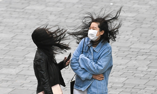 Strong Wind Blowing People