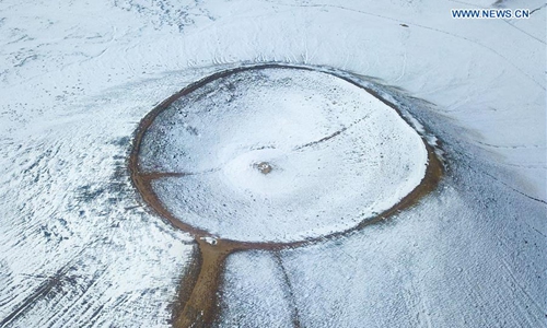 Volcano covered by snow in north China's Inner Mongolia - Global Times