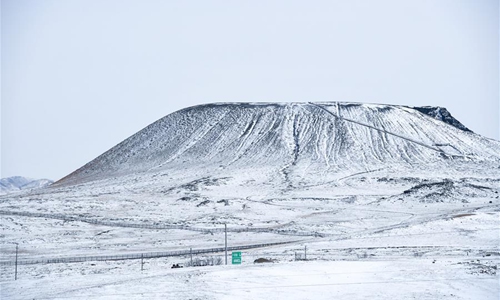 Volcano covered by snow in north China's Inner Mongolia - Global Times