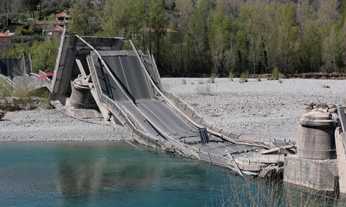 Bridge collapses in central Italy, one slightly injured - Global Times