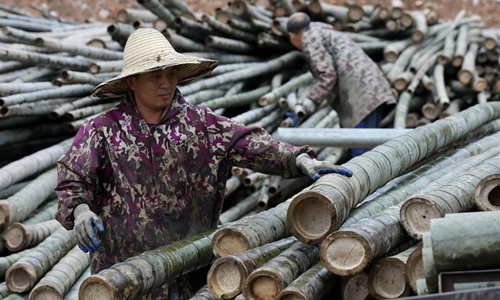 Workers make bamboo products in Rongan County, S China - Global Times