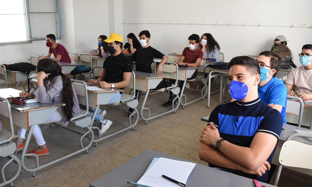 Baccalaureate students resume classes in Tunis, Tunisia - Global Times