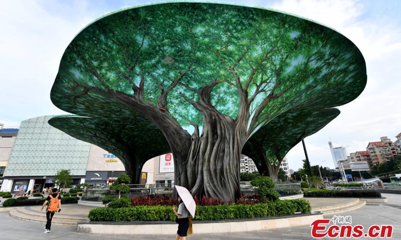 Banyan-tree shaped structure brings coolness in hot summer - Global Times