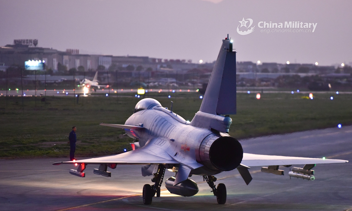 J-10 fighter jets take off for air combat training - Global Times
