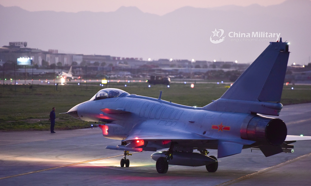 J-10 fighter jets take off for air combat training - Global Times