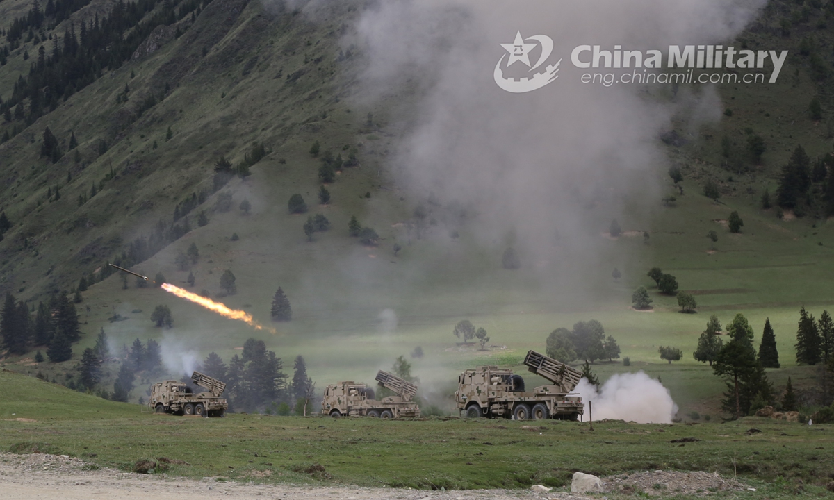 MLRS fire at mock targets - Global Times