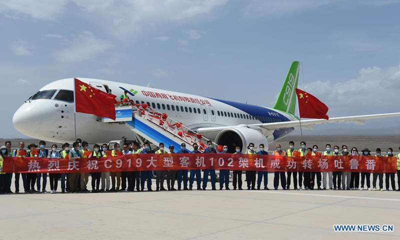 China's C919 jet conducts high-temperature test flights in Xinjiang ...
