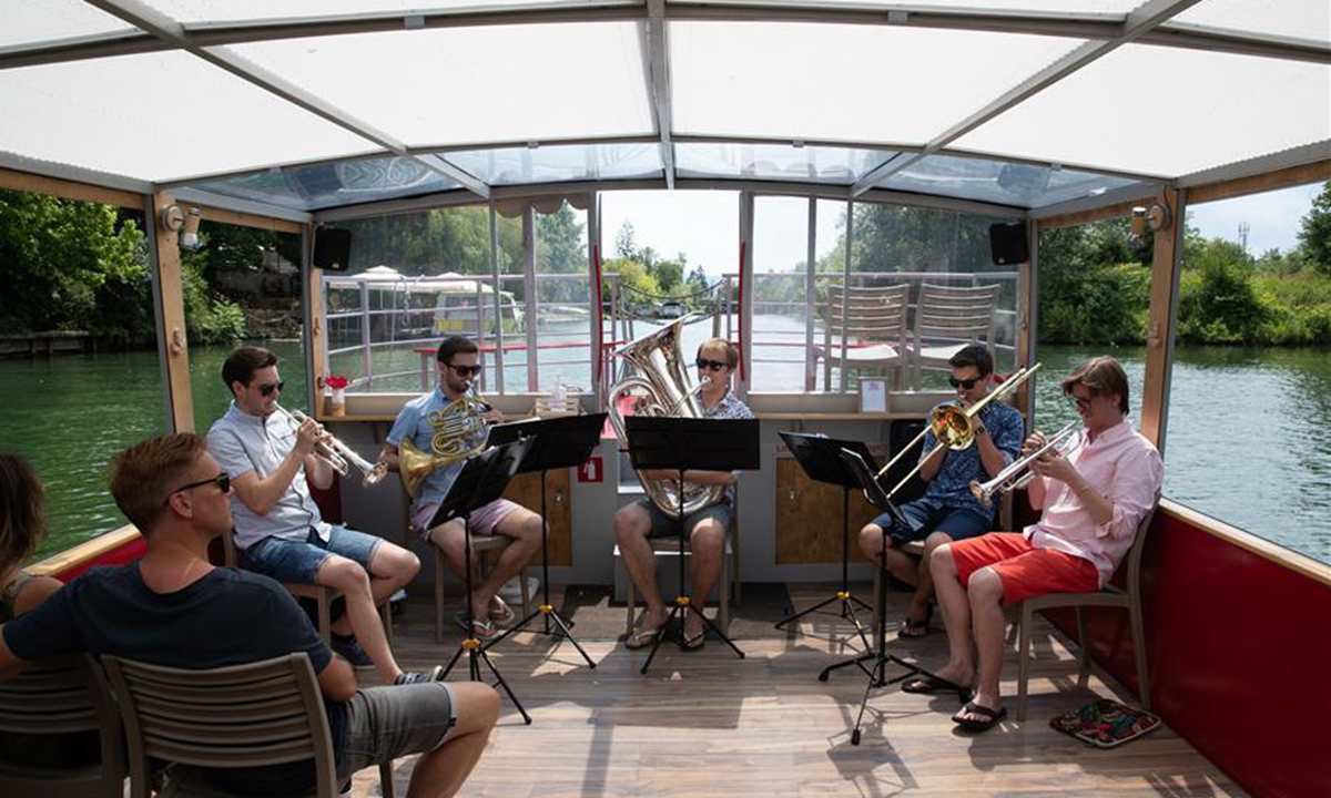 Musicians perform during cruise concert in Ljubljana, Slovenia - Global ...