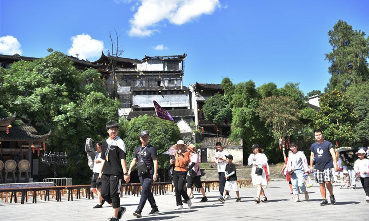 Tourists enjoy leisure time in Yongshun County, China's Hunan - Global ...