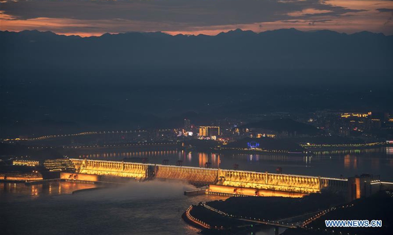 Night view of Three Gorges project - Global Times