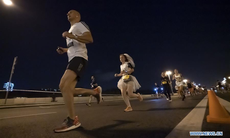 10km Night Run event held in Moscow - Global Times
