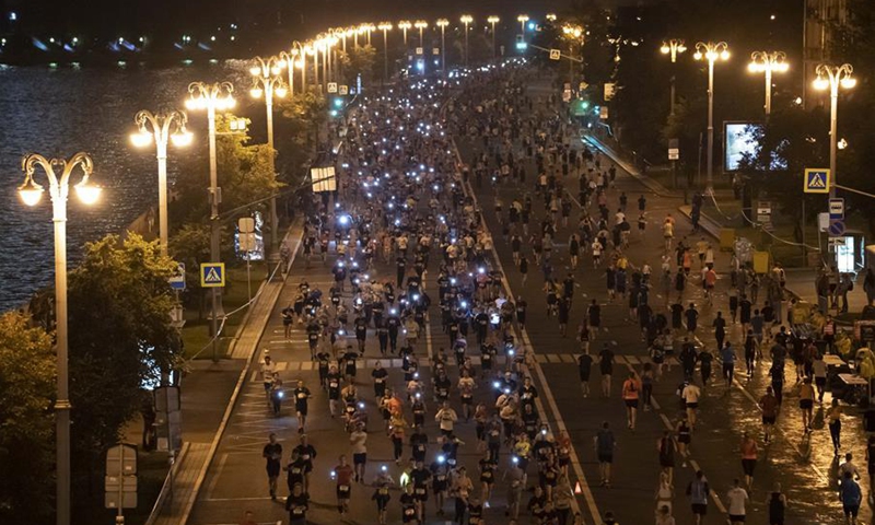 10km Night Run event held in Moscow - Global Times