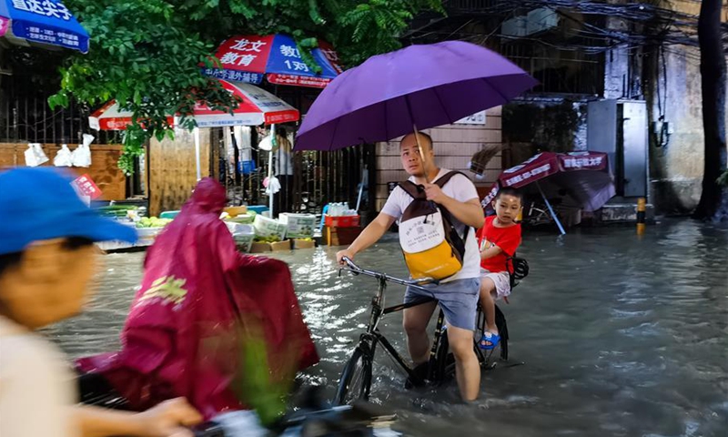 Some roads in Guangzhou flooded after heavy rainfall - Global Times