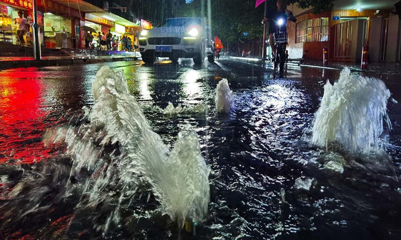 Some roads in Guangzhou flooded after heavy rainfall - Global Times