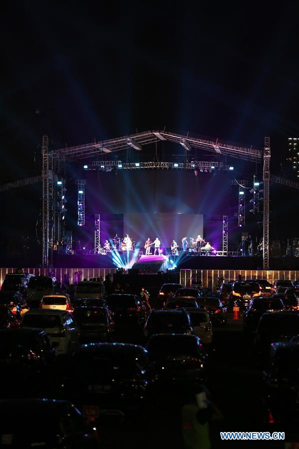 People watch drive-in music concert amid COVID-19 pandemic in Jakarta ...