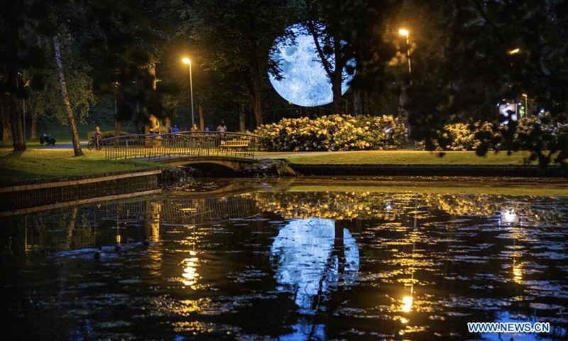 Art installation displayed during White Night in Riga, Latvia - Global ...