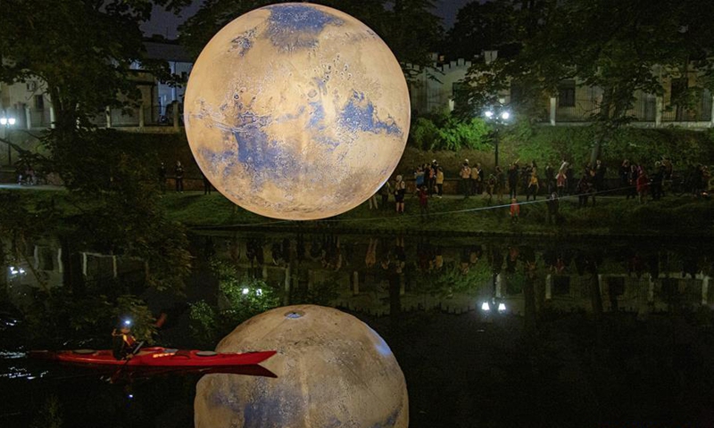Art installation displayed during White Night in Riga, Latvia - Global ...