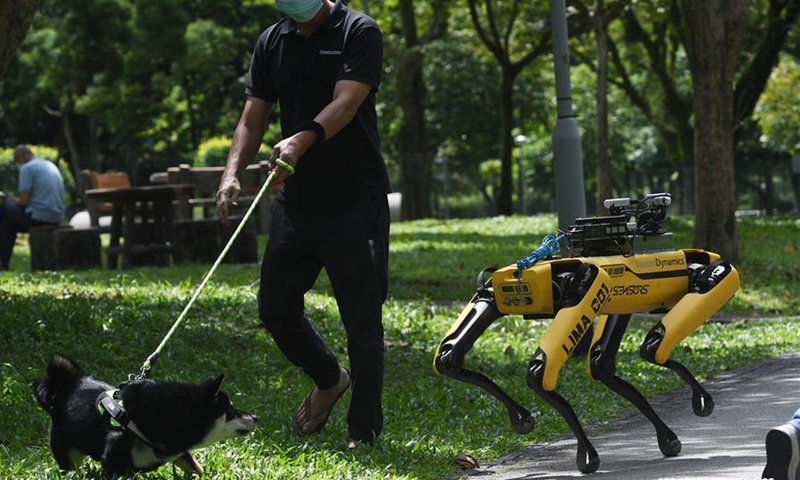 Robot dog SPOT seen during its second round trials in Singapore's ...