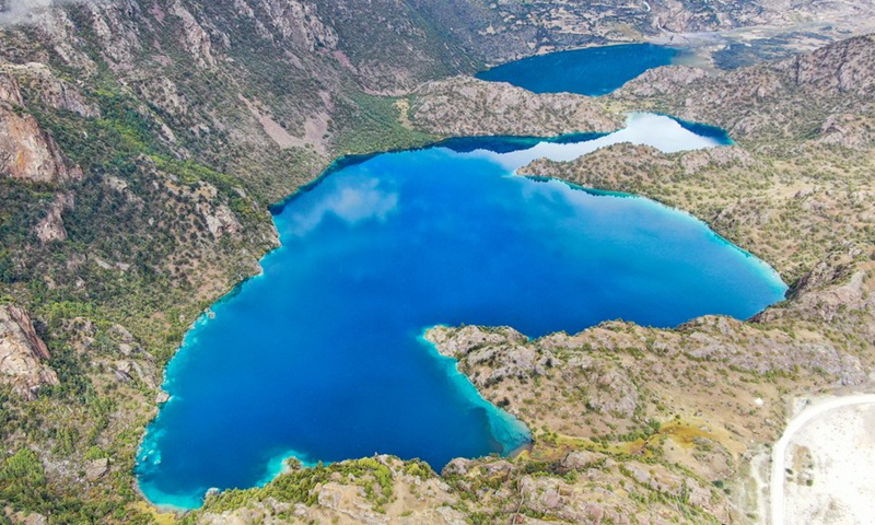 Amazing three-colored lakes in SW China's village - Global Times