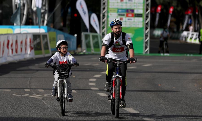 Cyclists attend World Bike Tour 2020 in Lisbon - Global Times