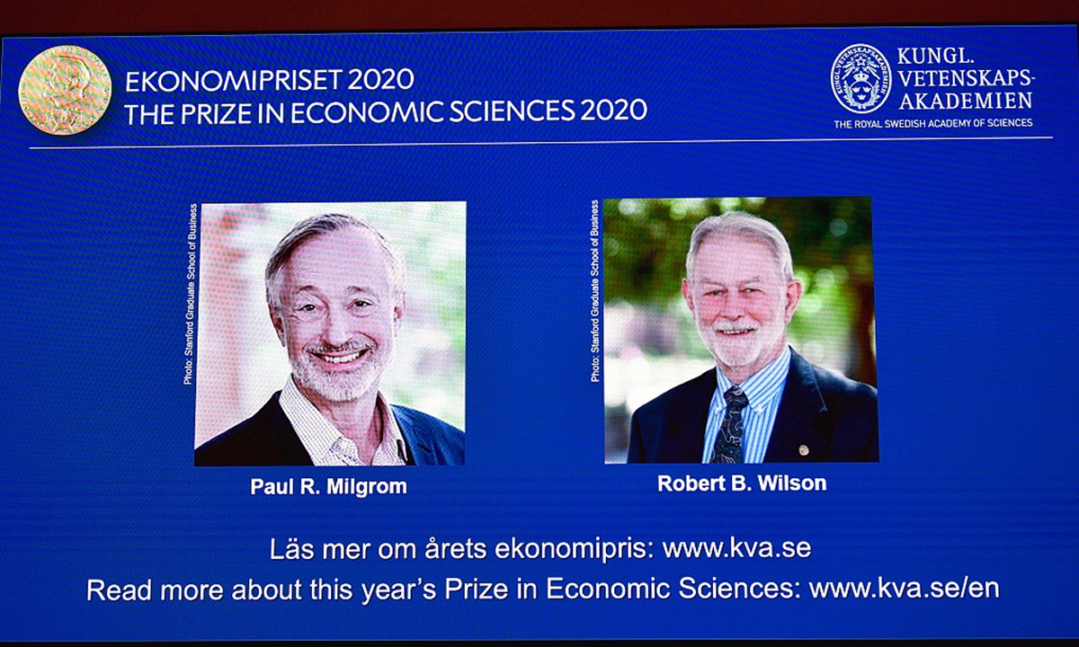Two economists share 2020 Nobel Prize in Economics - Global Times