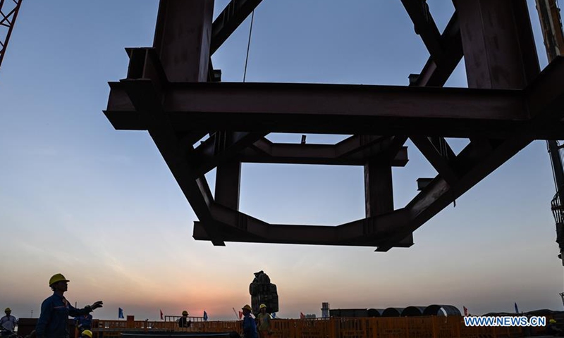 Hongqimen bridge in Guangdong under construction - Global Times