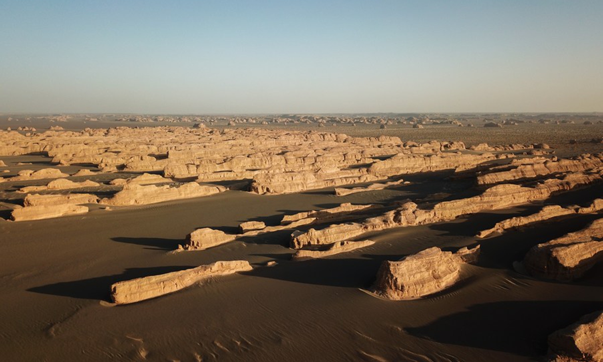 Windswept rock formations in Dunhuang Yardang National Geopark - Global ...