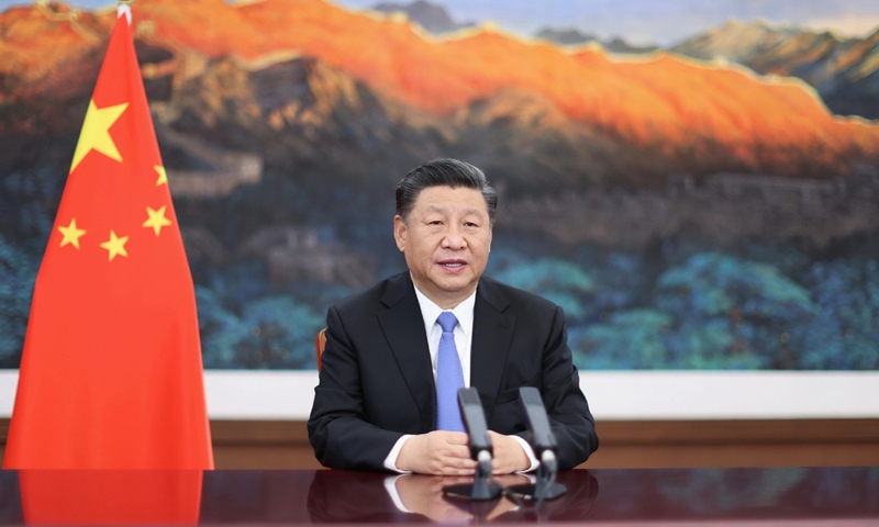 Chinese President Xi Jinping delivers a keynote speech at the 20th SCO ...