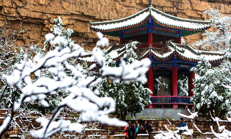 Snow scenery at Qibugou scenic spot in Wu'an City, Hebei - Global Times