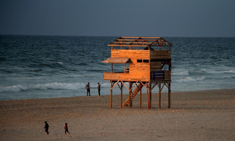 Sunset view at seaside in Gaza City - Global Times