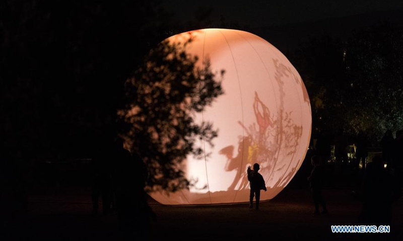 New light installations placed in Athens, Greece - Global Times
