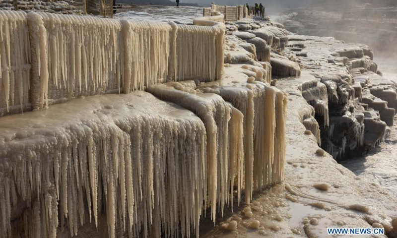 Winter scenery of Hukou Waterfall scenic spot in north China - Global Times